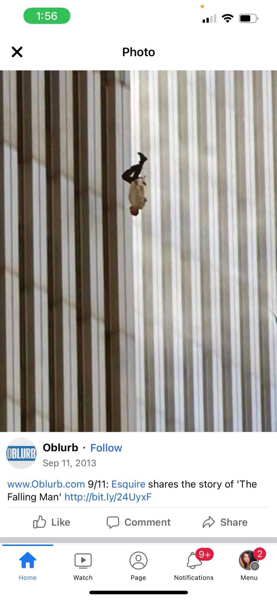 Facebook Allows Same Famous Falling Man Image It Banned Wisconsin Right ...