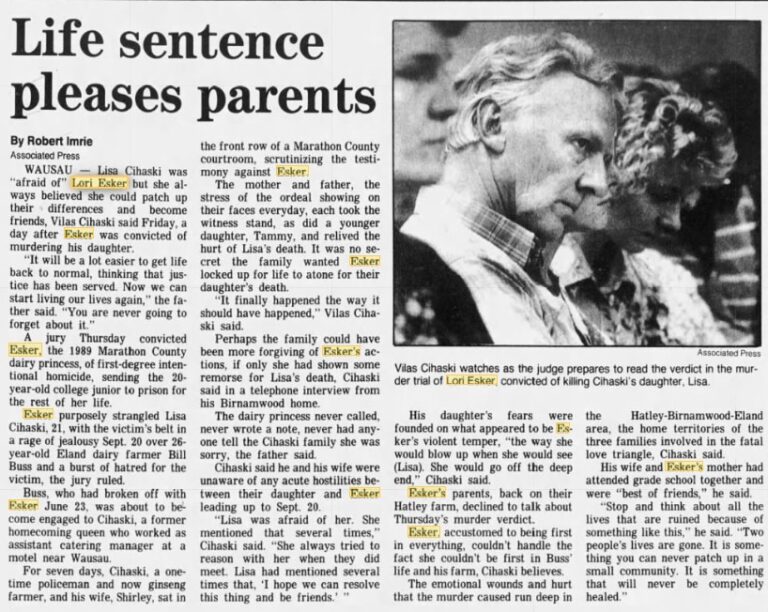 Lori Esker, Dairy Princess Strangled Rib Mountain Woman