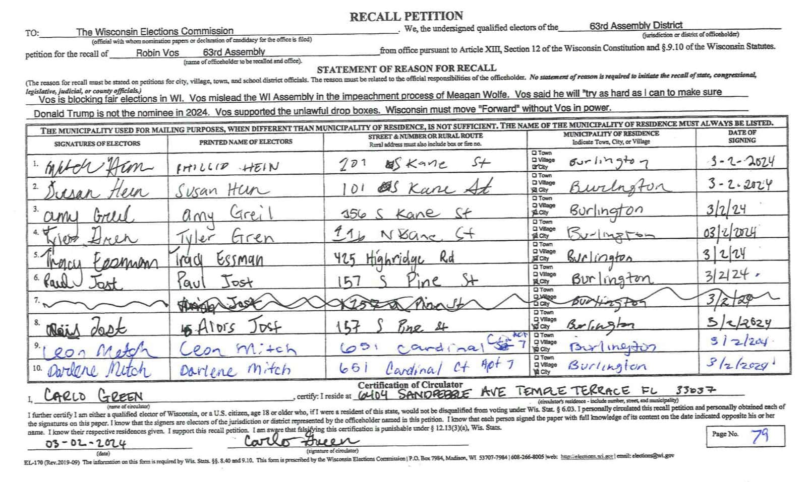 Carlo Green: Florida Criminal Submitted Vos Recall Page With 4 Alleged ...